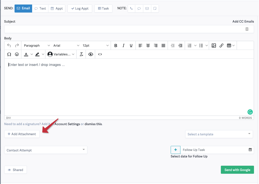 Adding Images, Links, and Attachments to Emails